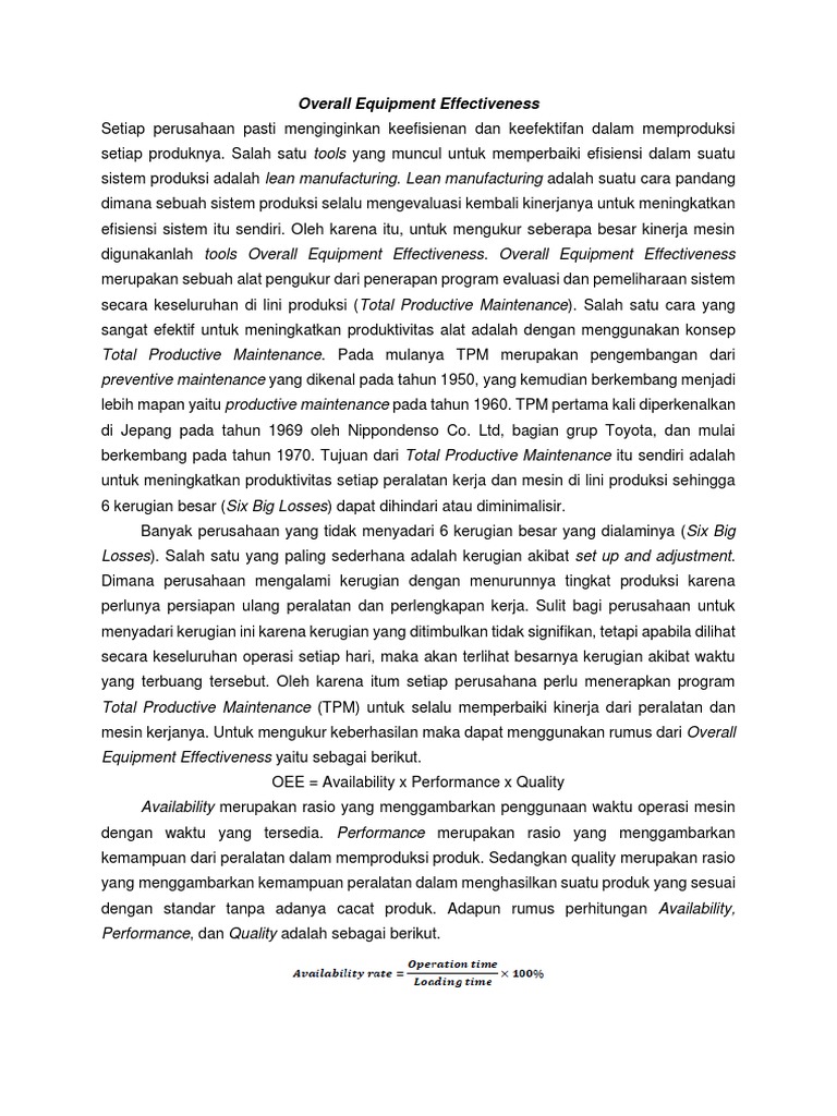 Revisi Tugas PPIC OEE | PDF