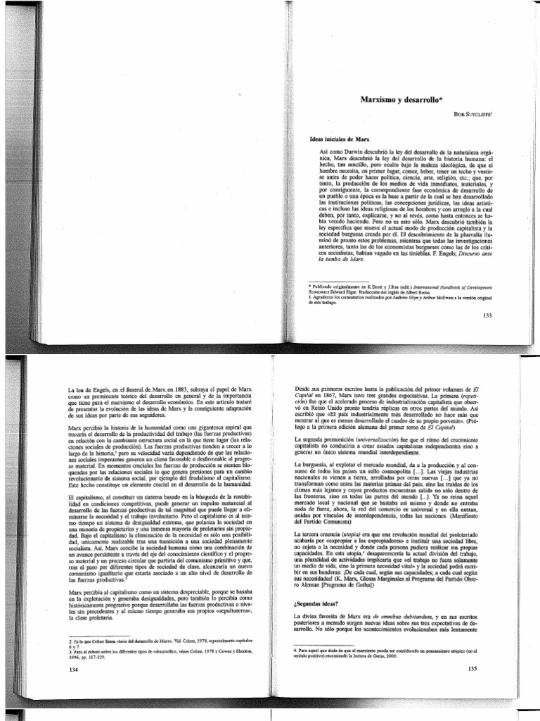 Bob Sutcliffe - Marxismo y Desarrollo | PDF