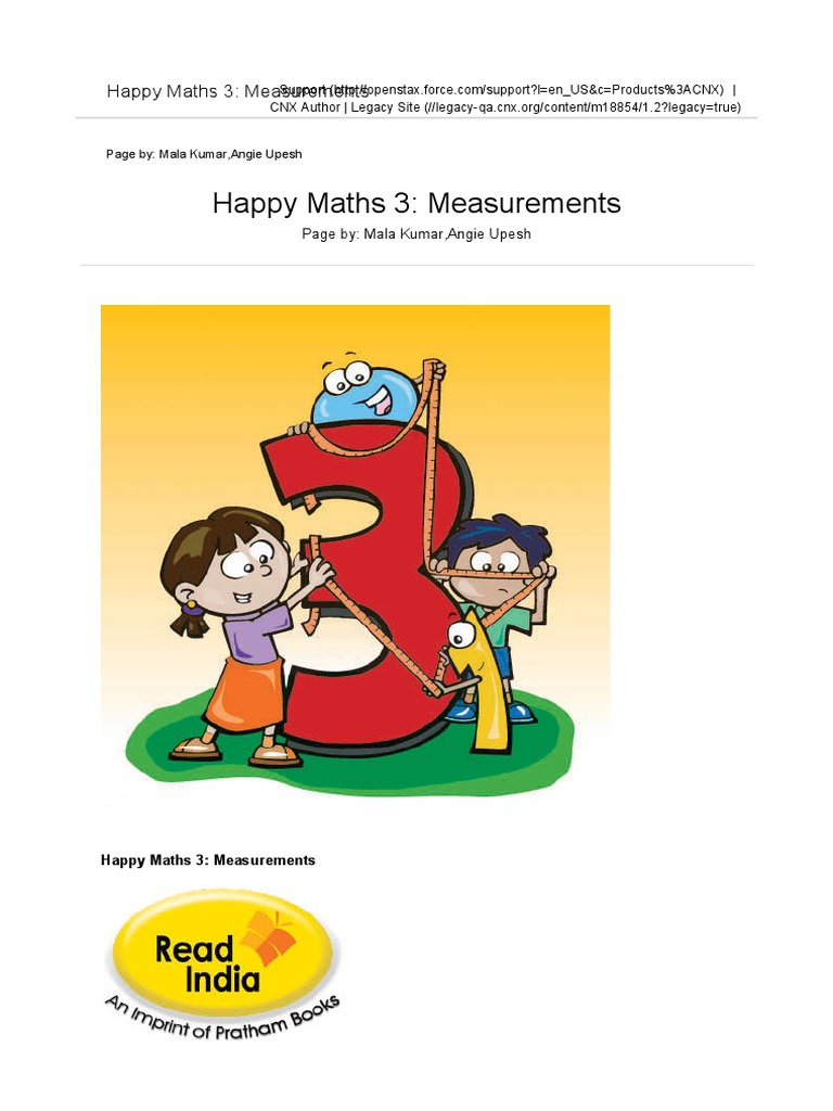 Happy Maths 3: Measurements | PDF