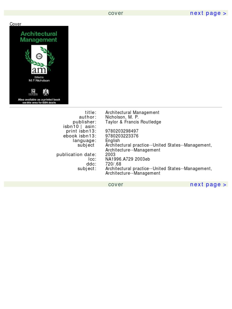 Architectural Management | PDF | Survey Methodology | Questionnaire