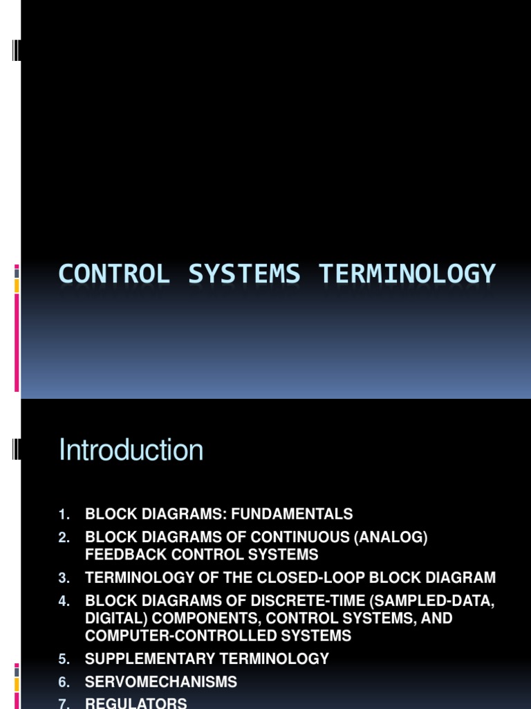 A Comprehensive Guide to Control Systems Terminology | PDF | Control ...