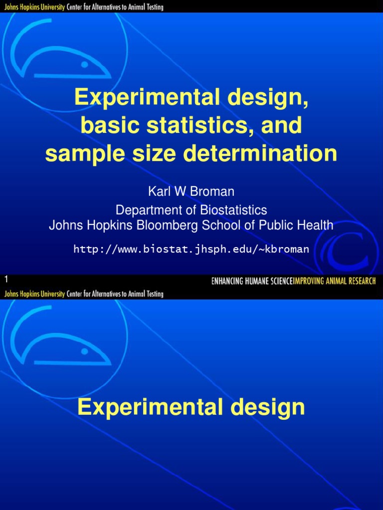 Experimental Design, Basic Statistics, and Sample Size Determination | PDF | P Value ...