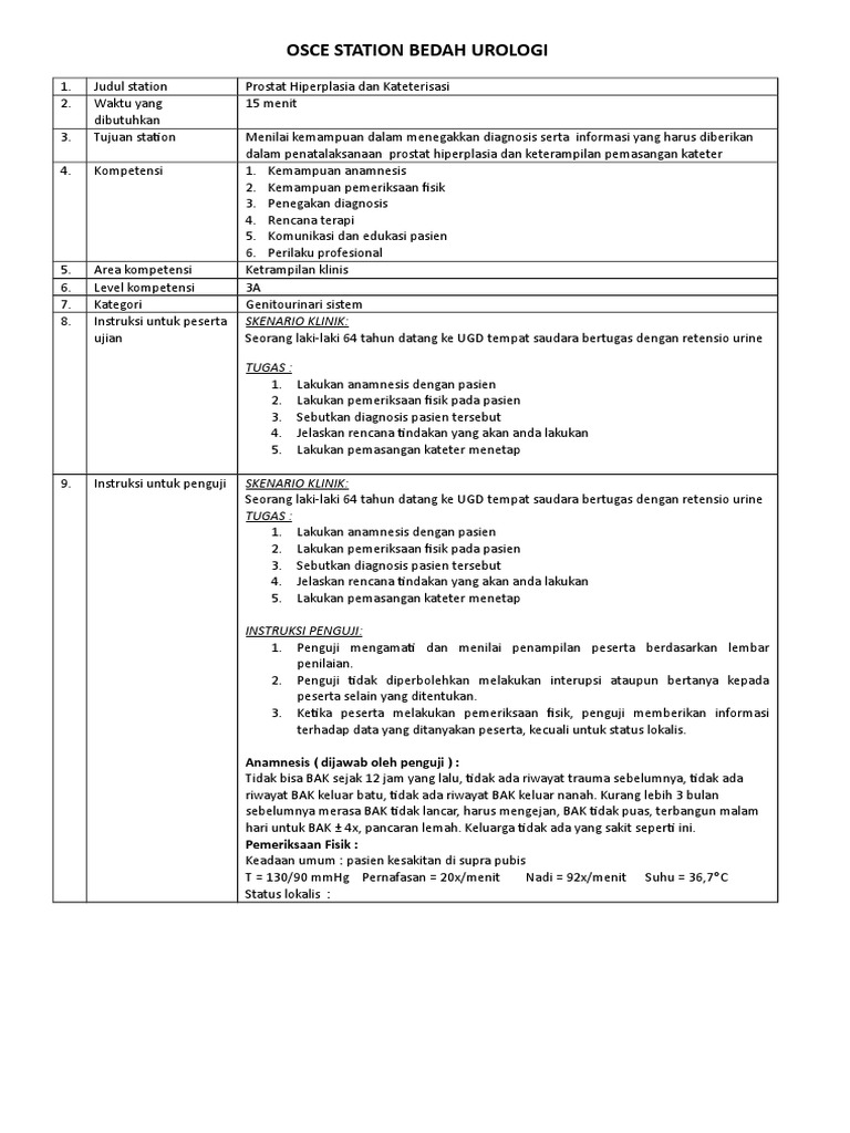 Template Osce BPH | PDF