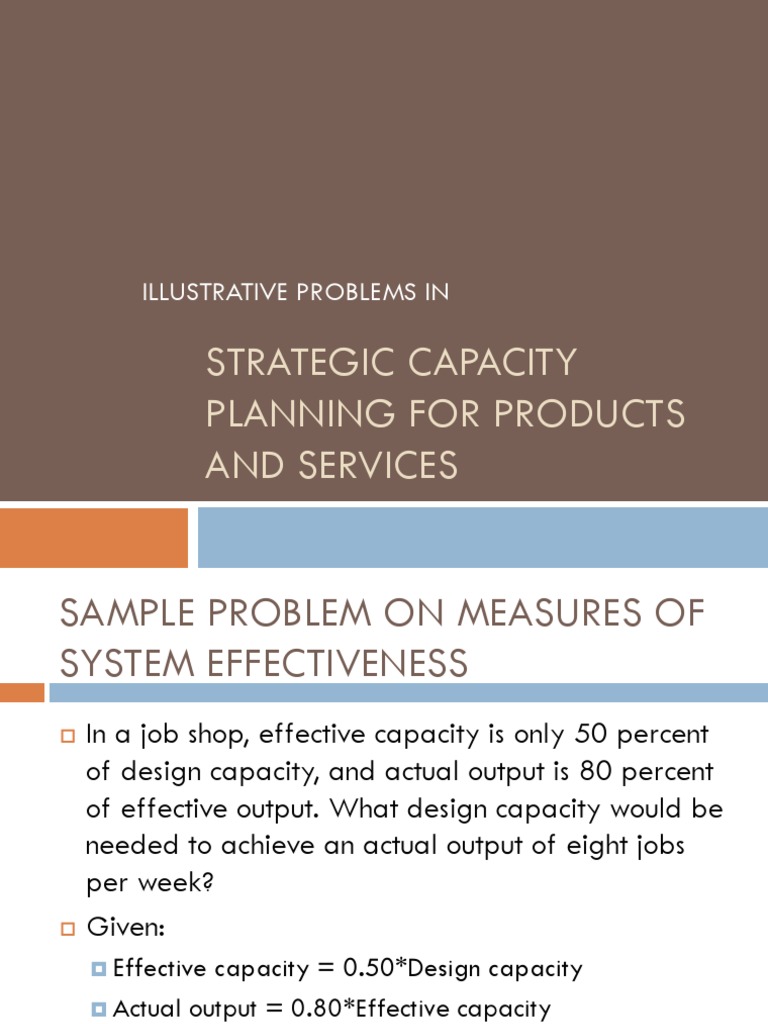 Sample Problems in Capacity Planning | PDF | Business | Economics