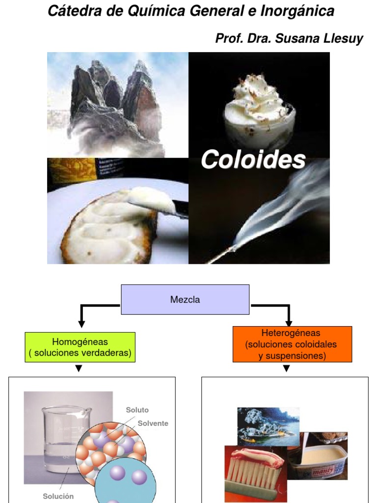 Propiedades y Clasificación de Coloides | PDF | Coloide | Mezcla