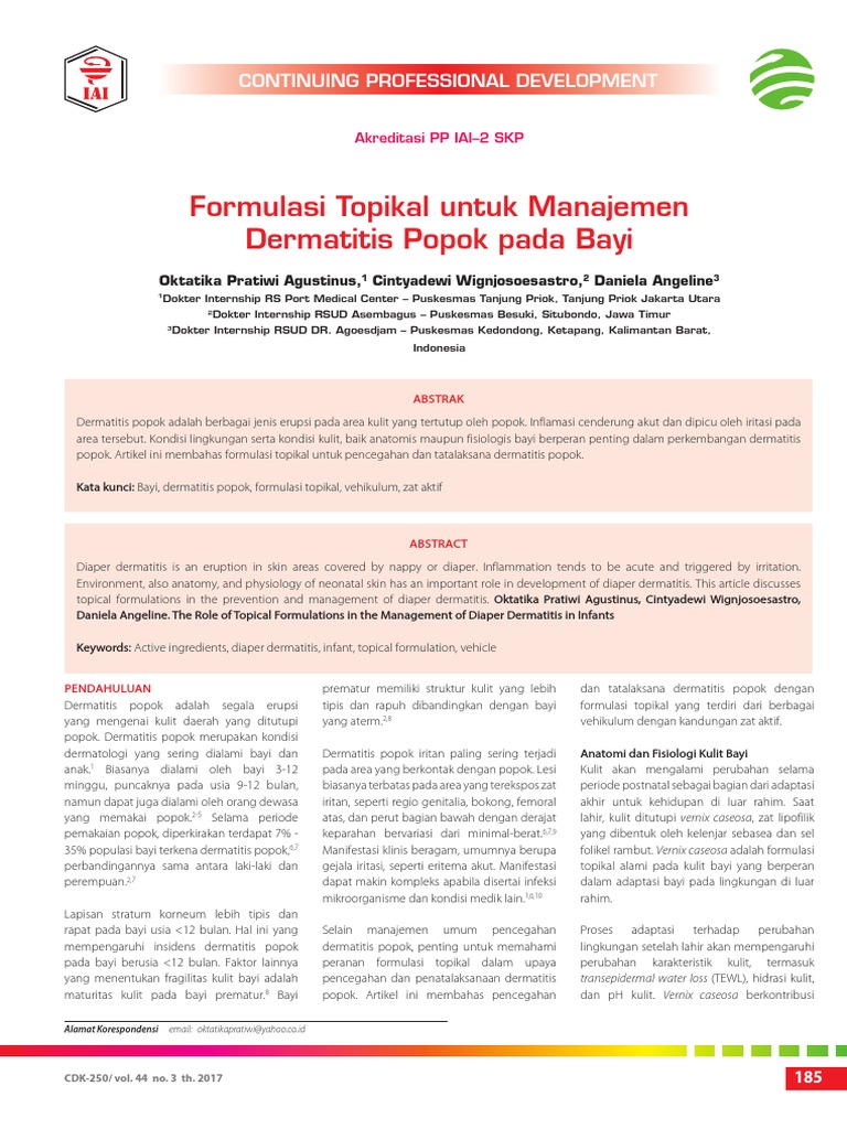 Tatalaksana Dermatitis Popok pada Bayi | PDF