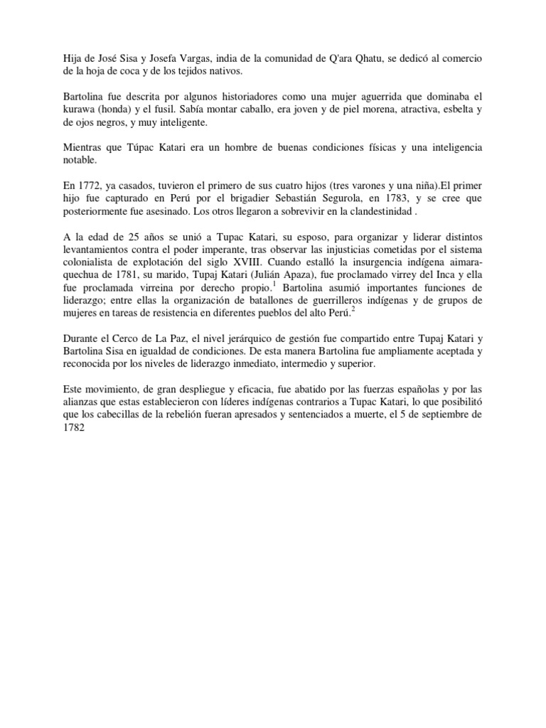 Bartolina Sisa | PDF