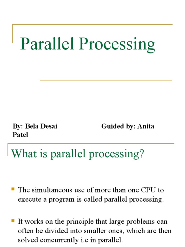 Parallel Processing Pdf Parallel Computing Central Processing Unit