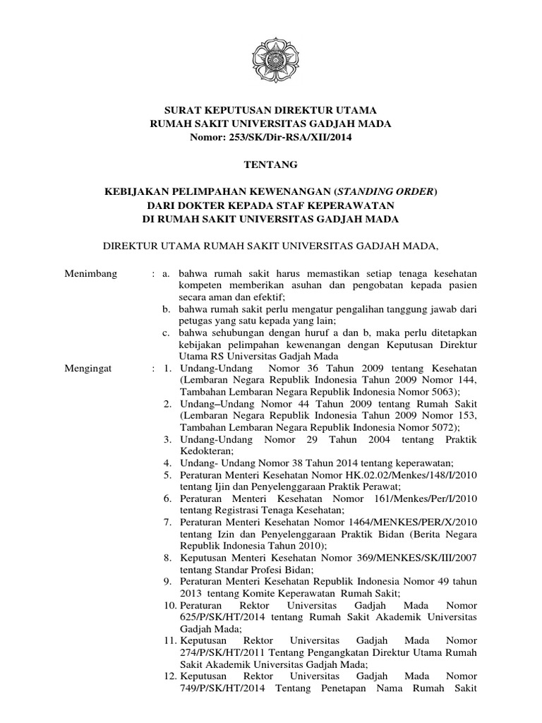 STANDING ORDER | PDF