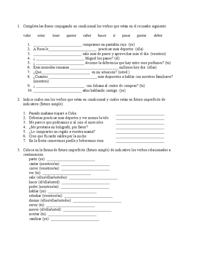 Futuro y Condicional | PDF