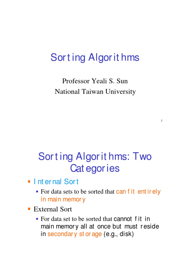 Sorting Algorithms Pdf Computer Data Algorithms And Data Structures