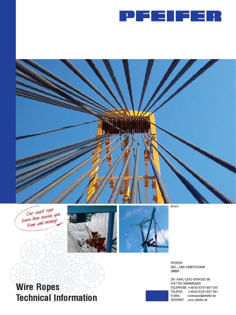 Pfeifer Wire Ropes Technical Information Brochure En | Rope | Wire
