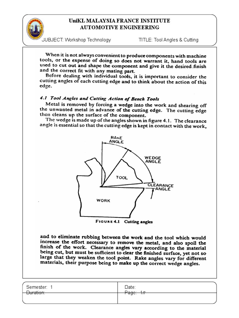 Tool Angles & Cutting Guide | PDF