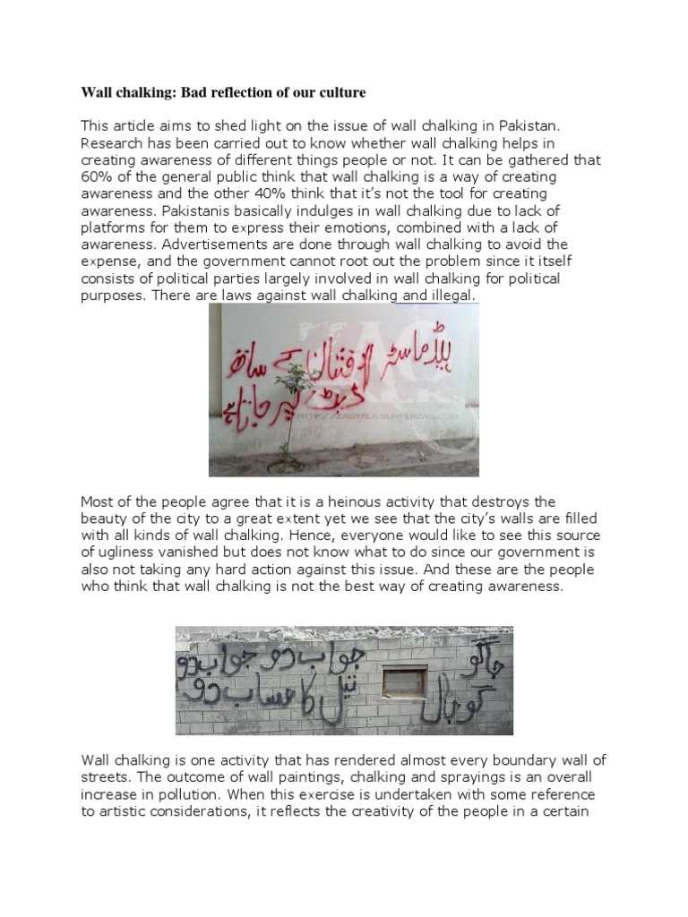 Wall Chalking | PDF | Graffiti | Paintings