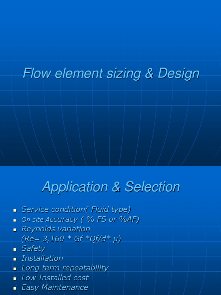 Flow Element Sizing & Design (DNARAYAN) | PDF | Flow Measurement ...