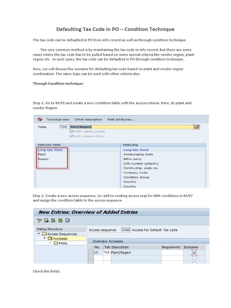 Defaulting Tax Code in PO | PDF