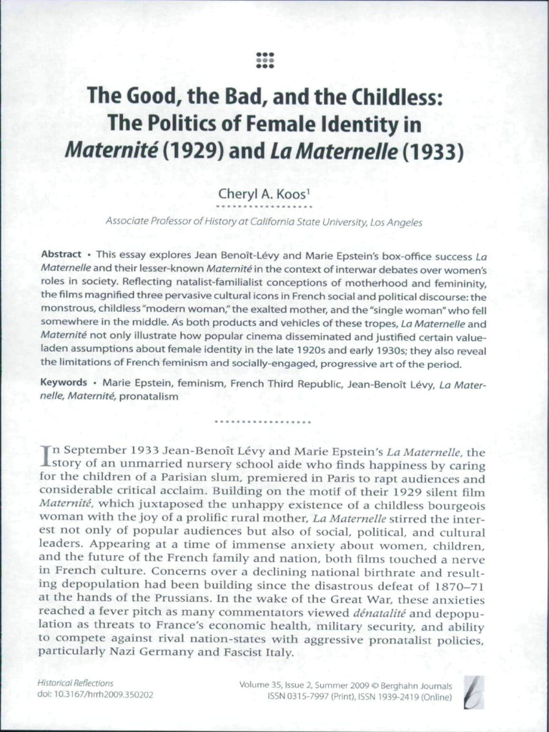 KOOS Cheryl - The Good, The Bad, and The Childless - The Politics of ...