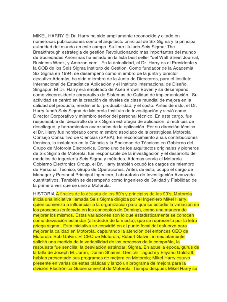 Mikel Harry | PDF | Six Sigma | Motorola