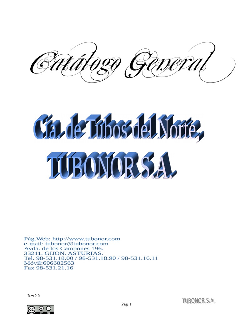 Catalogo Tubonor | Descargar gratis PDF | Ciencia de los materiales ...