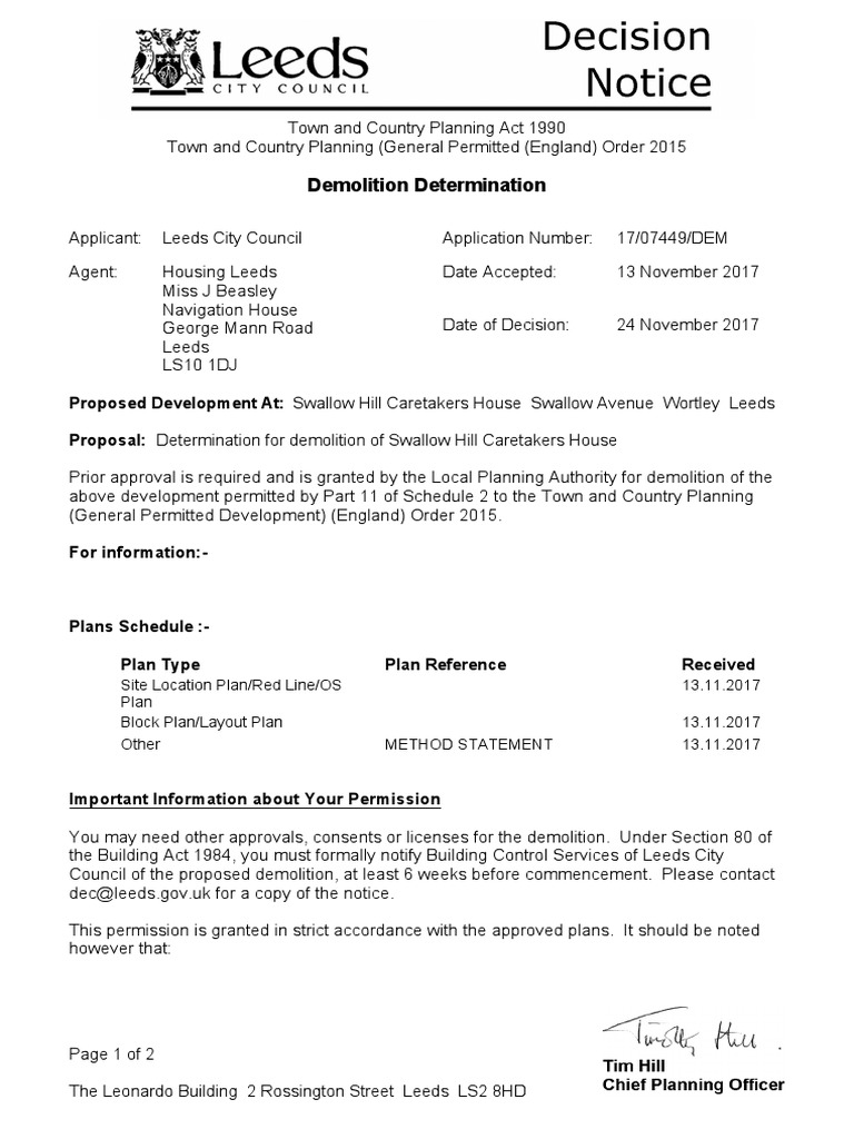 Wortley High Caretakers House Demolition Report | PDF | License ...