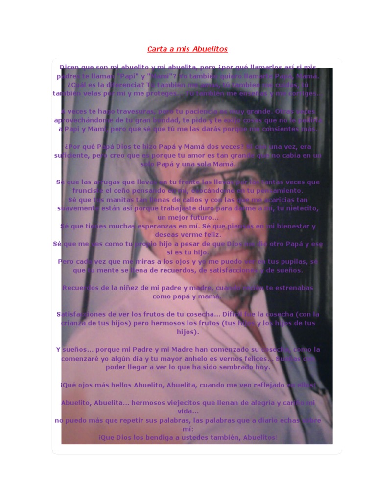 Carta A Mis Abuelitos | PDF