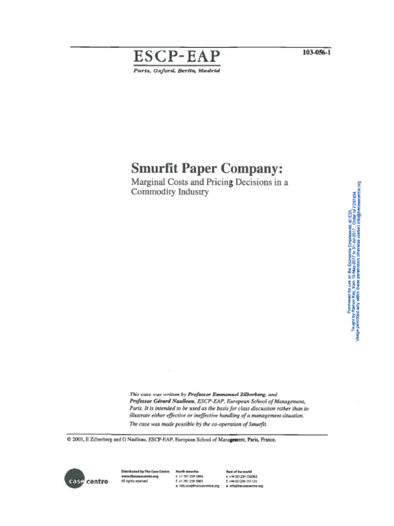Smurfit Paper Company - Caso ECCH | PDF