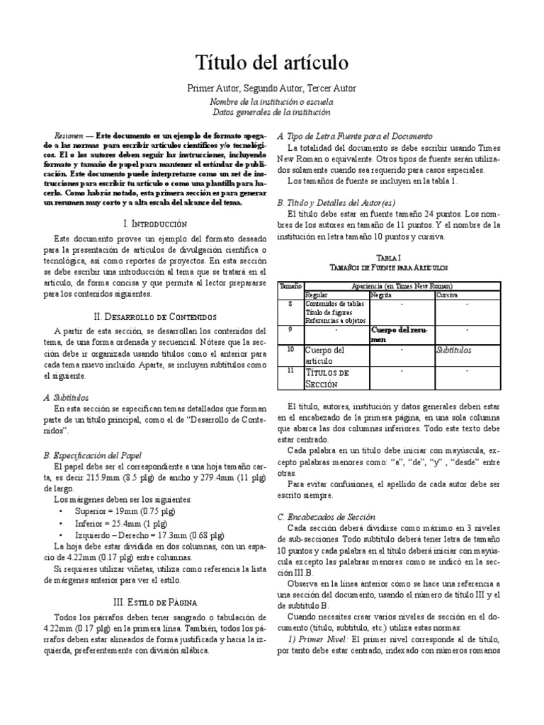 Formato Para Artículos IEEE | Azul | Comunicación escrita