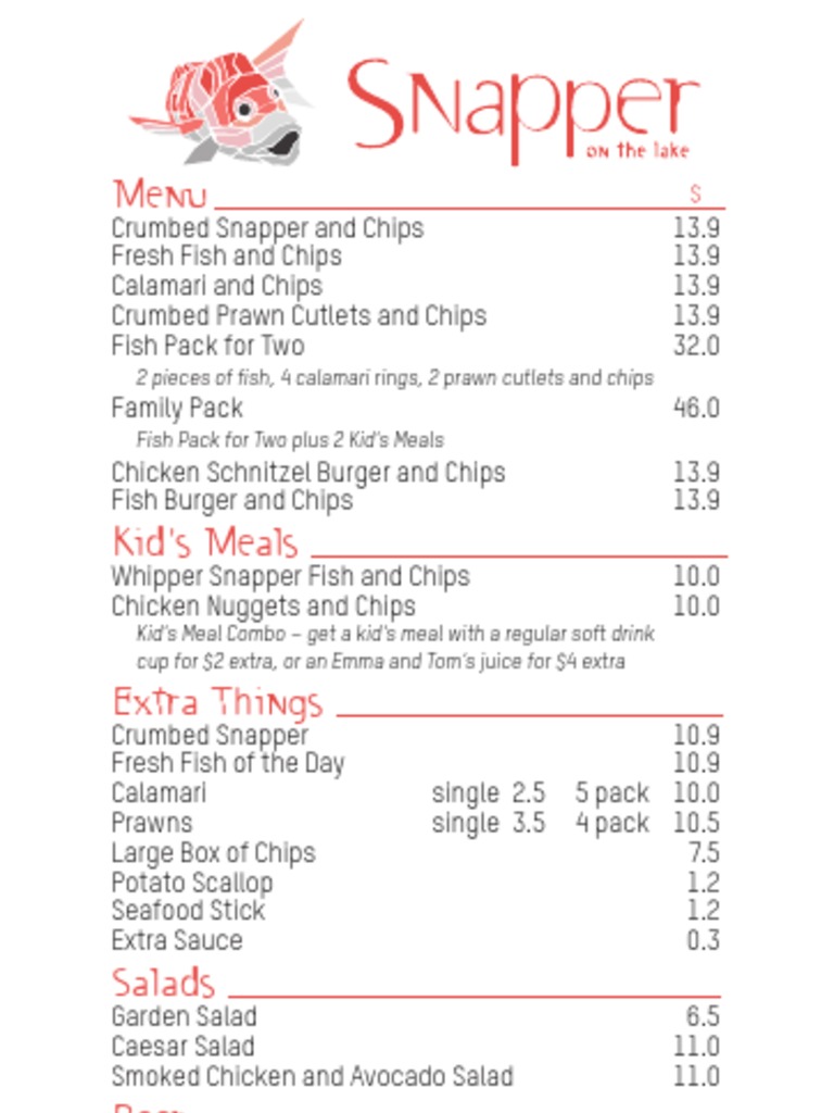 Snapper Menu DL Spring 2017 Web | PDF | Drink | French Fries
