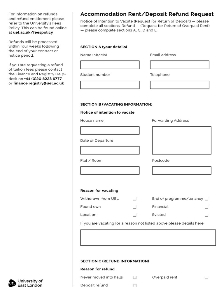 Refund Request Form | PDF | Payments | Cheque