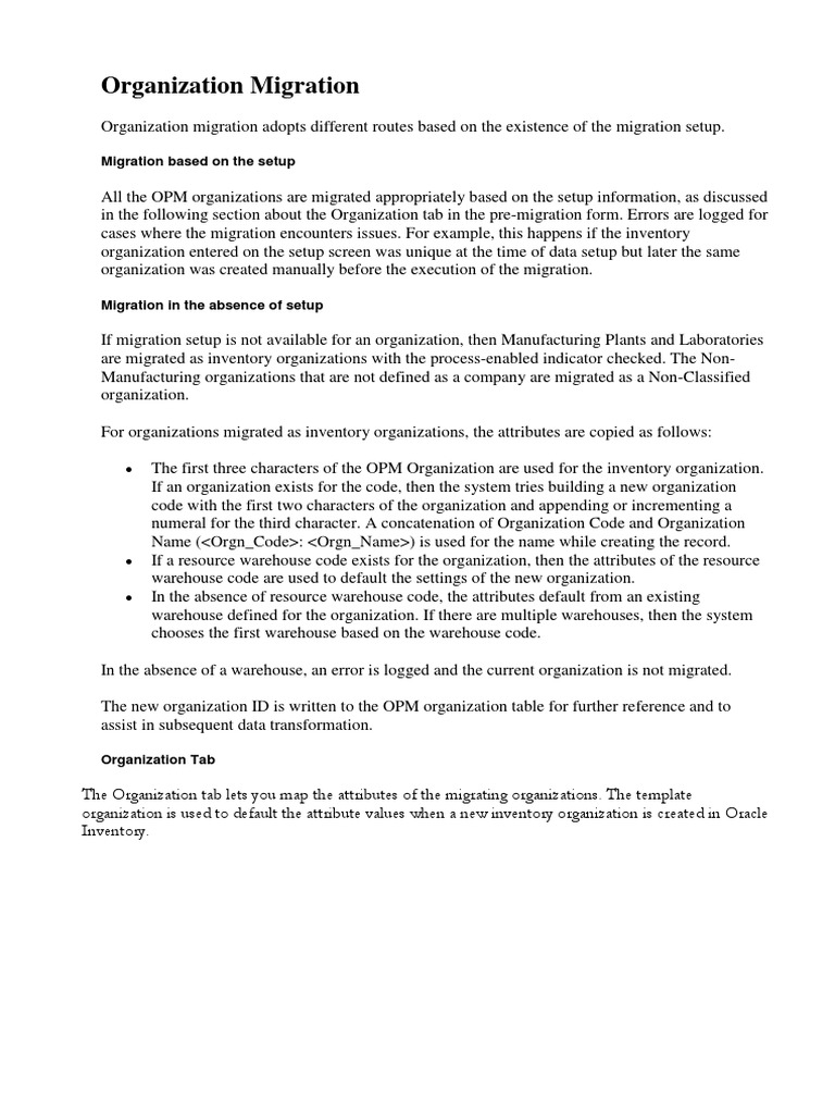 OPM Organization Migration | PDF | Inventory | Computer Programming