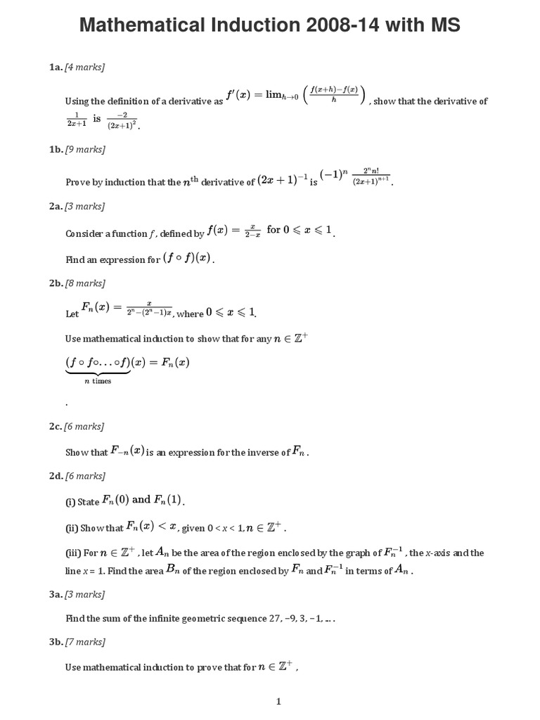 Induction | PDF | Mathematical Proof | Summation