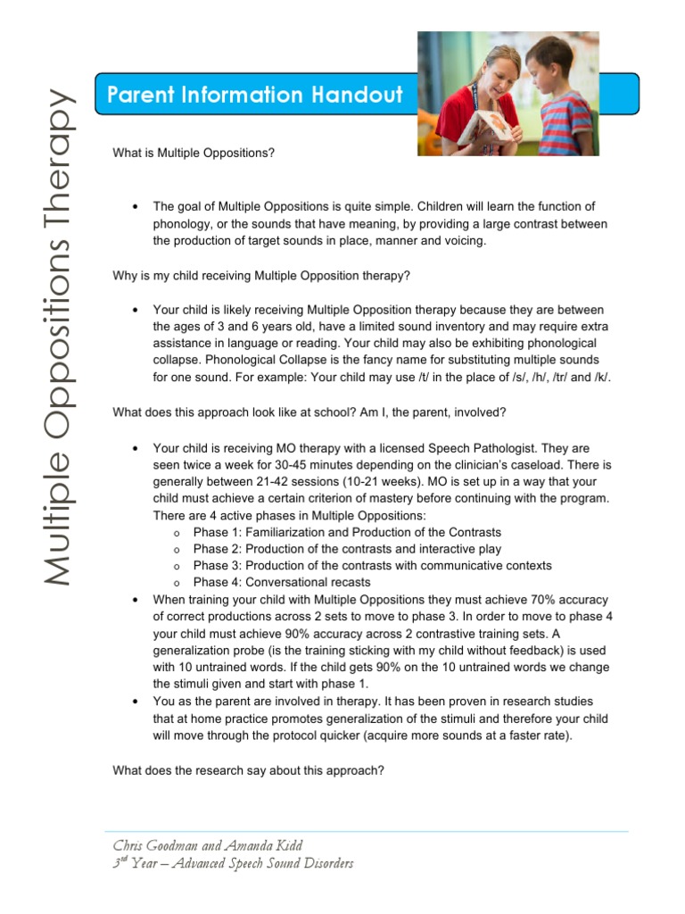 Parent Information Handout Mo PDF | PDF | Speech Language Pathology ...