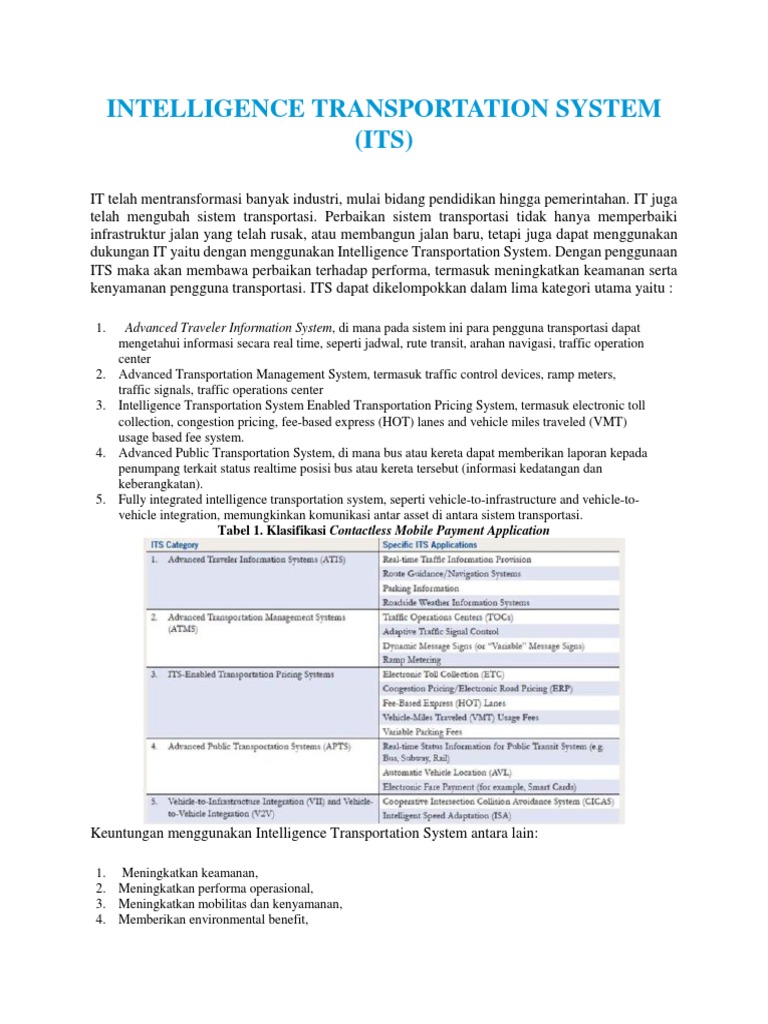 Intelligence Transportation System | PDF