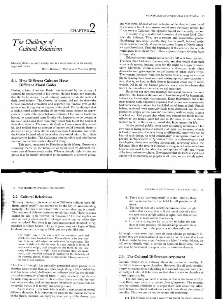 The Challenge of Cultural Relativism | PDF | Relativism | Argument