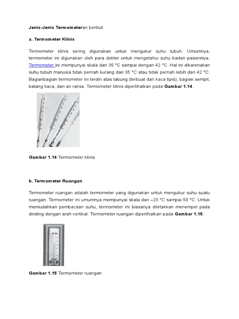 Jenis-Jenis Termometer | PDF
