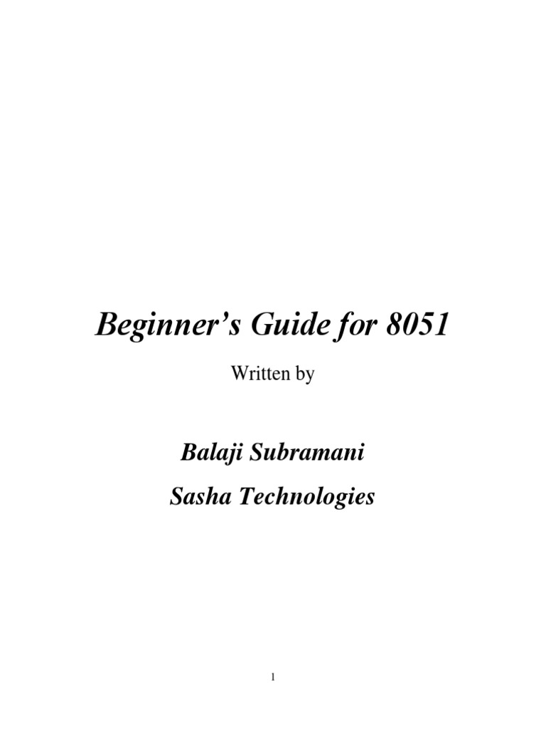 8051 Beginners Guide | PDF | Microcontroller | Microprocessor