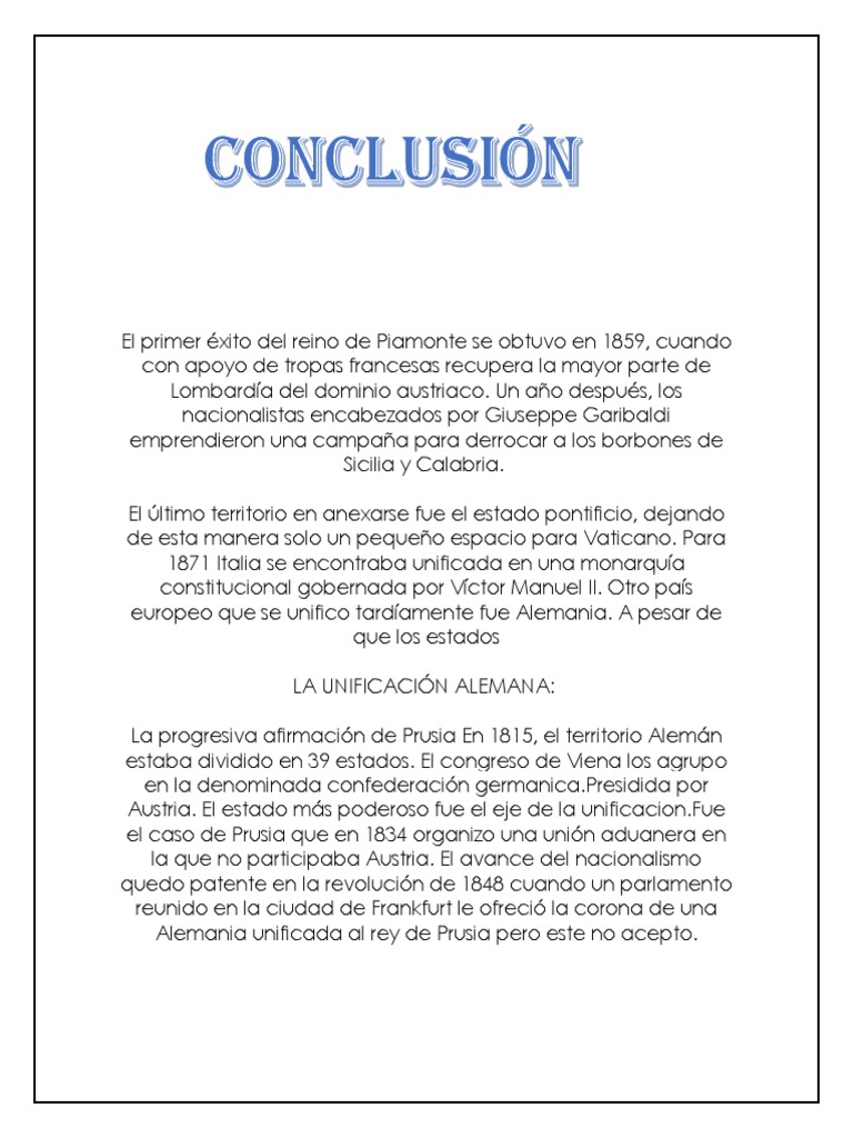Conclusion Historia | PDF