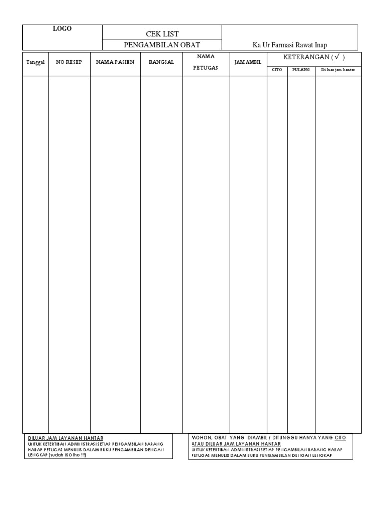 Form Pengambilan Obat | PDF