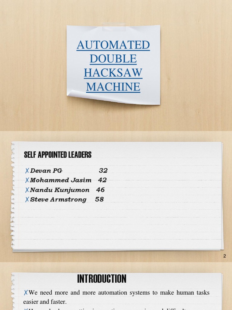 Automated Double Hacksaw Machine Design | PDF | Machines | Manufactured ...