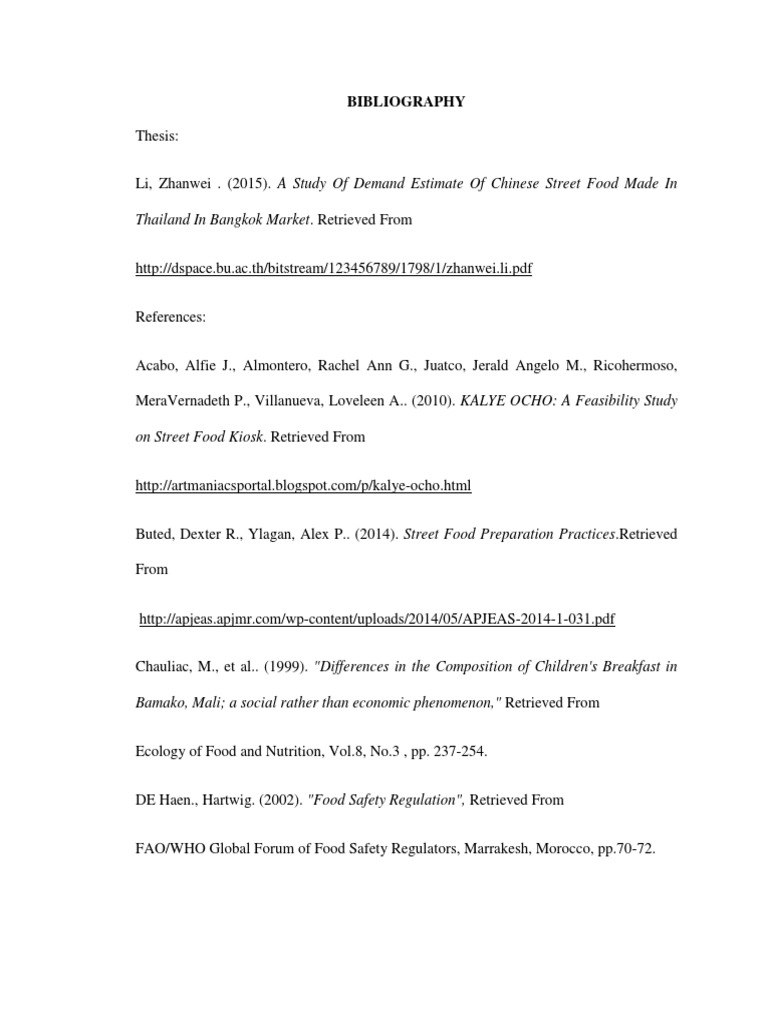 Bibliography | PDF | Food Industry | Food And Drink