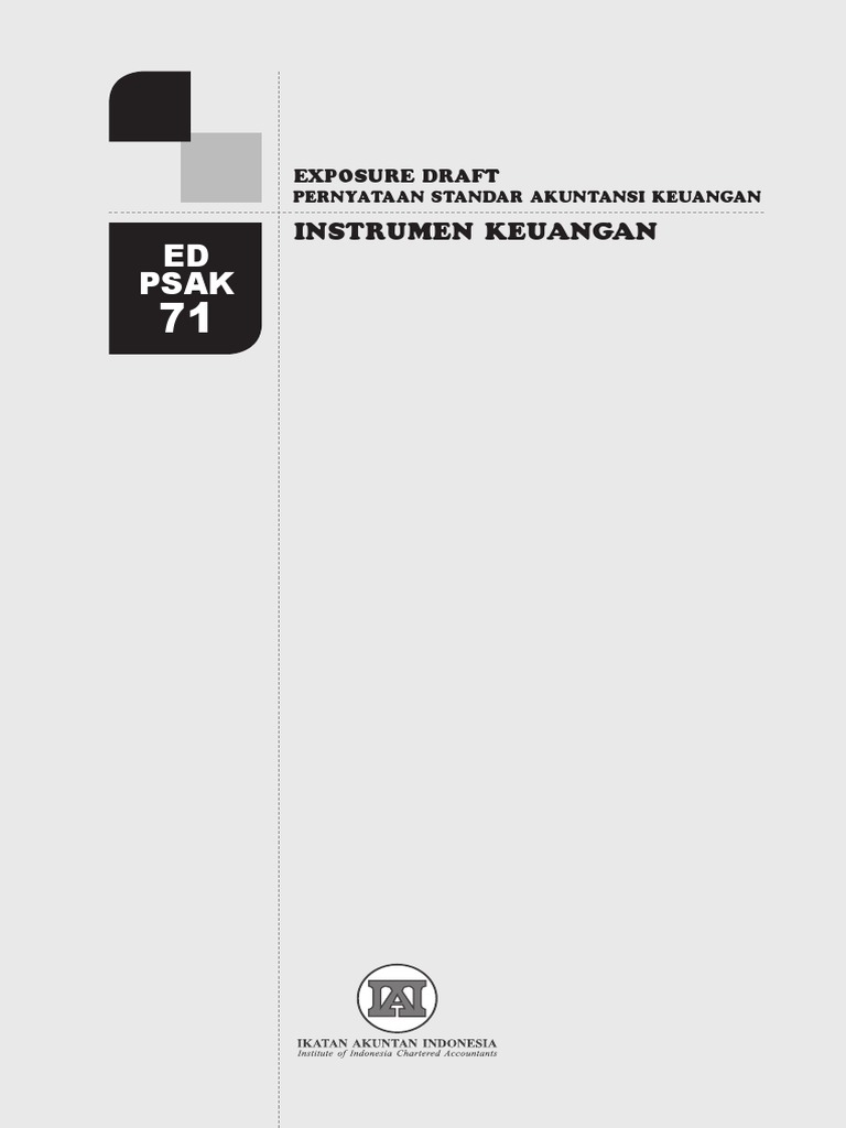 ED PSAK 71 Instrumen Keuangan A Standar | PDF