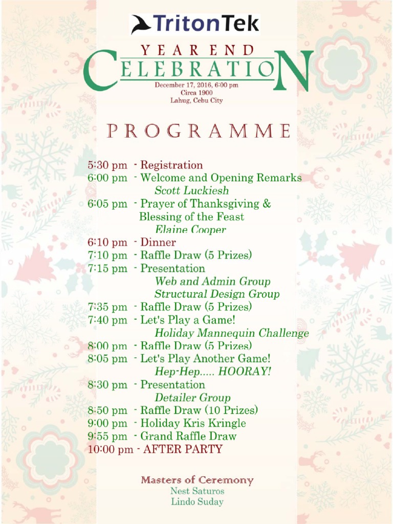 Year End Celebration Programme | PDF