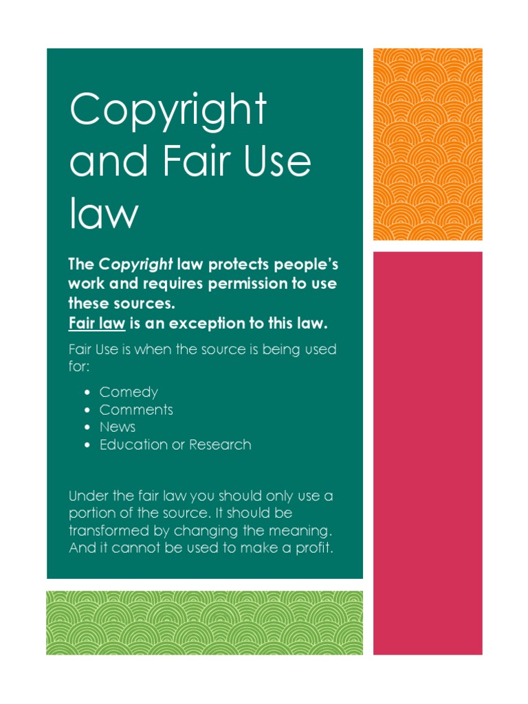 Copyright and Fair Use Law | PDF