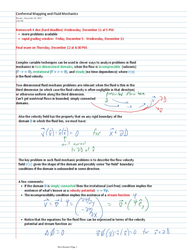 Solving Two-Dimensional Ideal Fluid Flow Problems Through Conformal Mapping Techniques | PDF ...