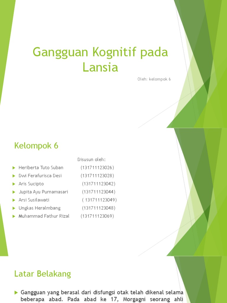 Gangguan Kognitif Pada Lansia | PDF