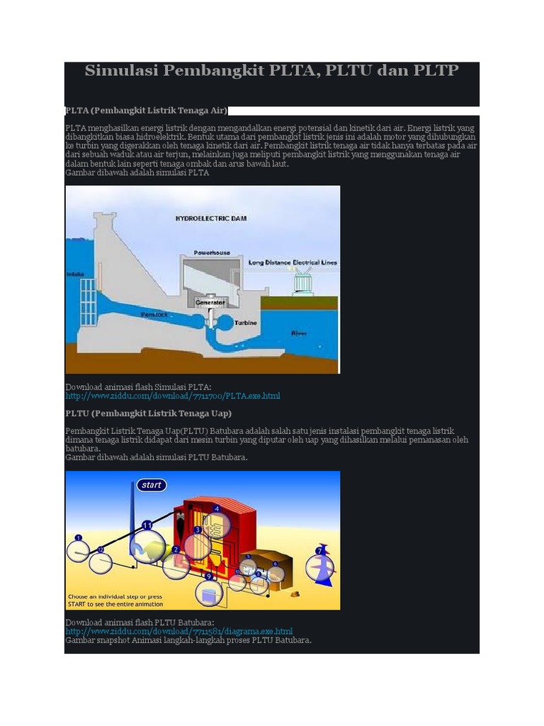 Simulasi Pembangkit PLTA | PDF