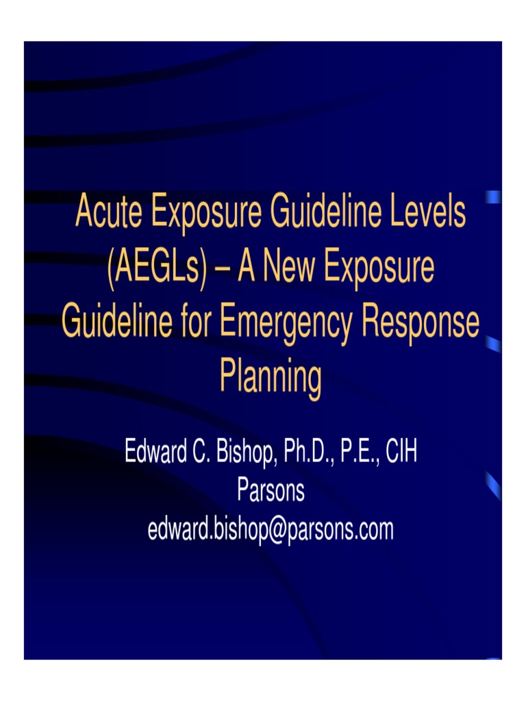 Acute Exposure Guideline Level (AEGL) | Download Free PDF | Toxicity ...
