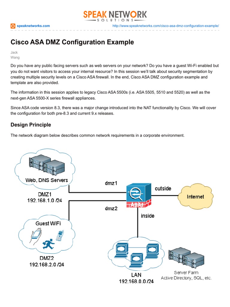 Cisco ASA DMZ Configuration Example - pdf1 | PDF | Ip Address | Computer Network
