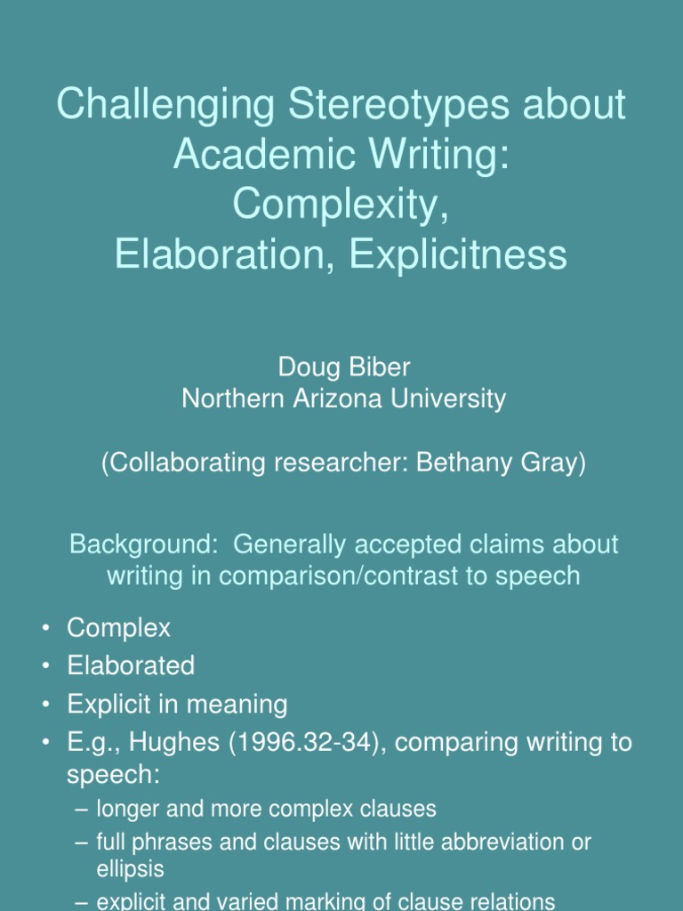Rethinking Complexity in Academic Writing | PDF | Phrase | Clause