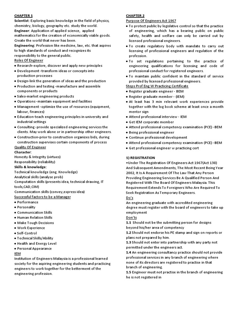 The Professional Development and Responsibilities of Engineers: An ...